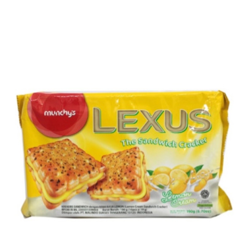 Jual Lexus The Sandwich Cracker Biskuit Lemon Cream 190 gr | Shopee ...