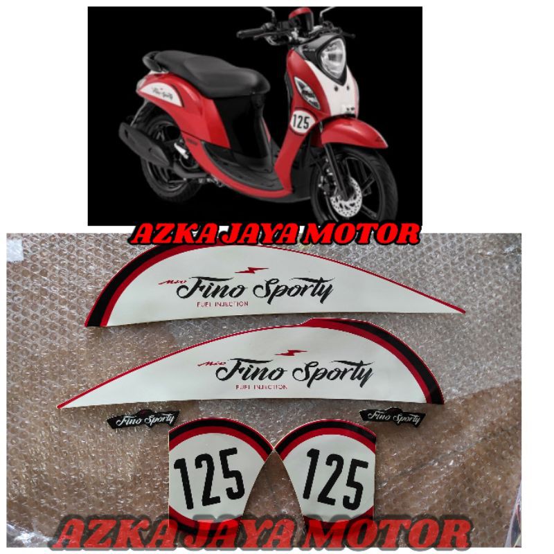 Jual Striping Yamaha Fino 125 Sporty Merah Corak putih 2018 / sticker ...