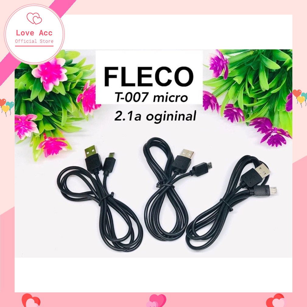 Jual KABEL DATA MICRO USB FLECO T-007 FAST CHARGE 2.1A | Shopee Indonesia
