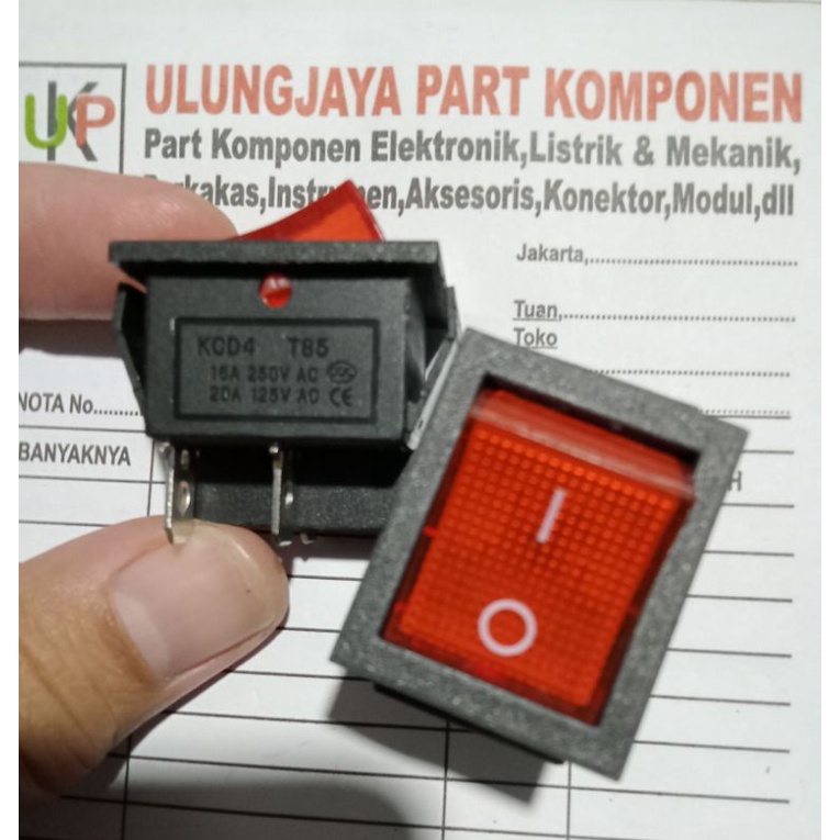 Jual switch on off saklar on/off rocker switch besar 4pin 16A 250V ...