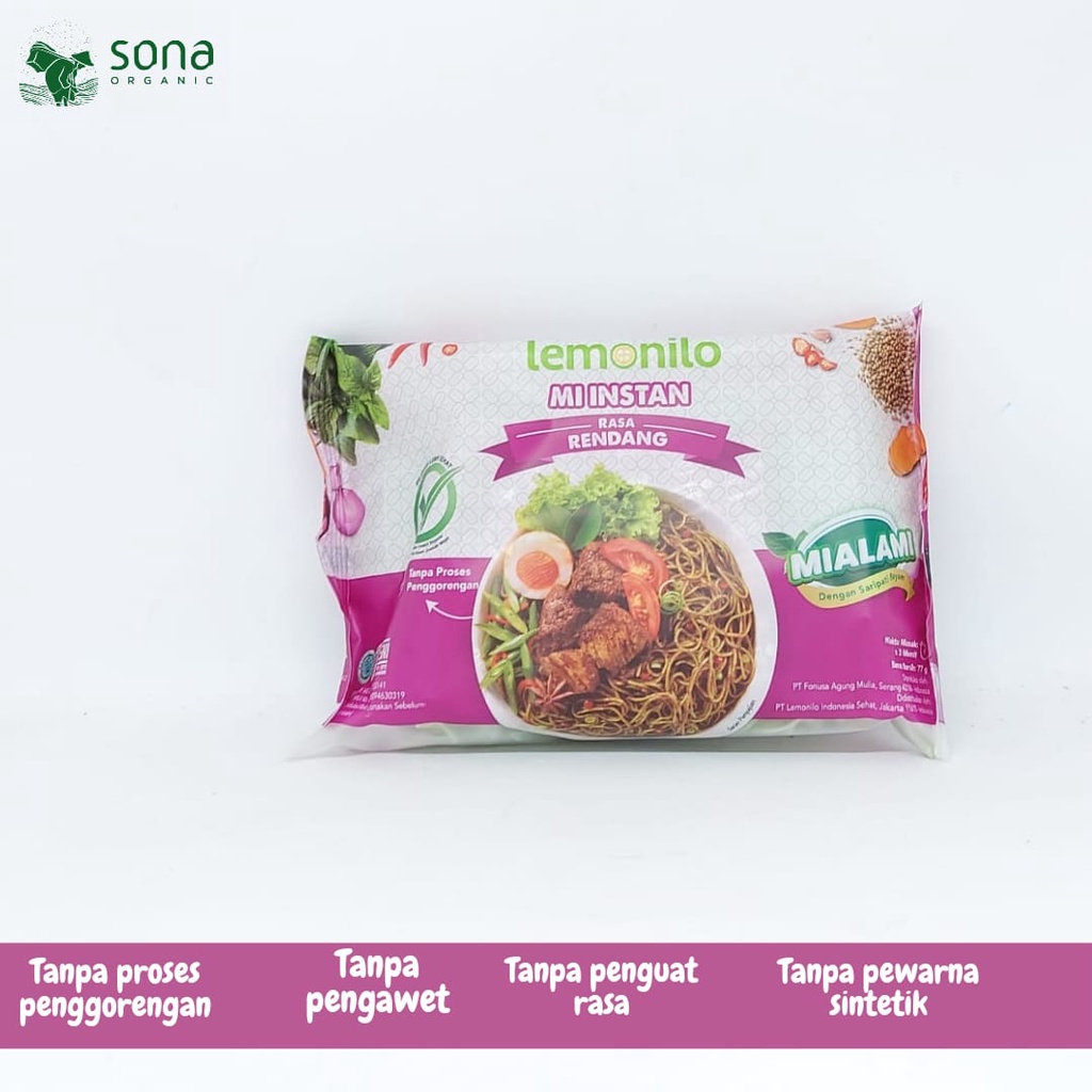Jual Lemonilo Mie Instan Rasa Rendang 77g Indonesia|Shopee Indonesia