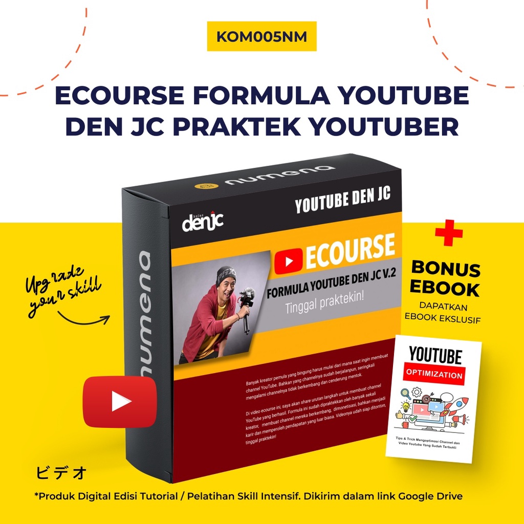 Jual Ecourse Formula Youtube Den Jc Praktek Menjadi Youtuber Premium | Shopee Indonesia