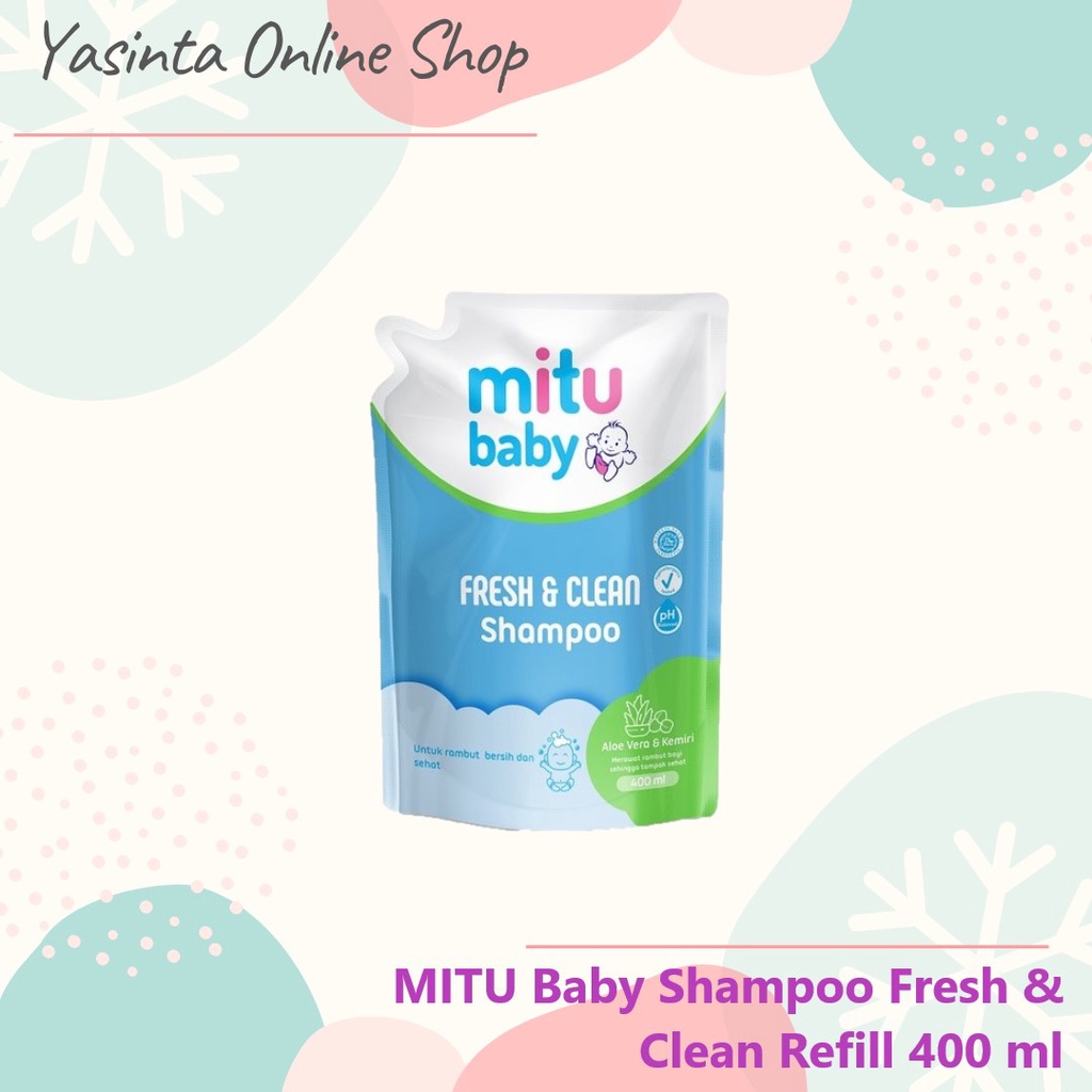 Jual Shampoo Bayi MITU Baby Shampoo Fresh & Clean Refill 400 ml ...