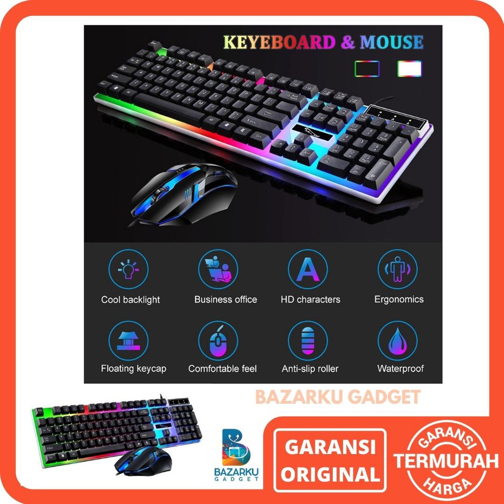 Jual G21B Set Keyboard Mouse Kabel USB Keyboard Mouse Gaming RGB USB ...