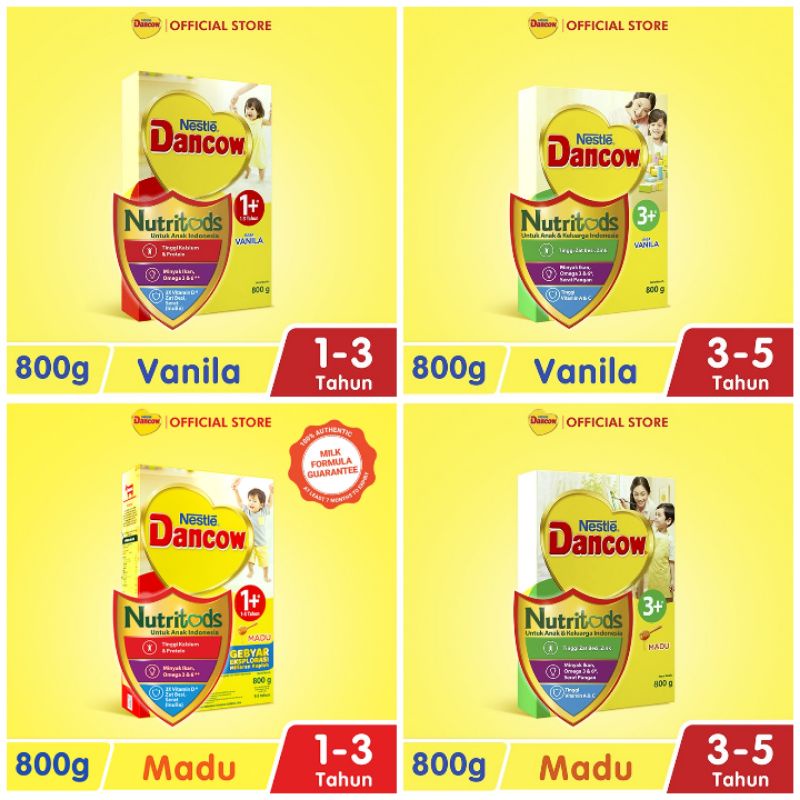 Jual NESTLE DANCOW 1+ / 3+ / 5+ Vanila / Madu / Cokelat 750 / 800 gram ...