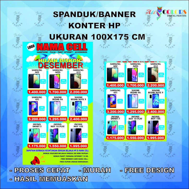 Jual Banner/Spanduk Konter Hp Ukuran 100x175 cm | Shopee Indonesia