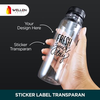 Jual WELLEN PRINT - Sticker botol minuman transparant sticker label ...