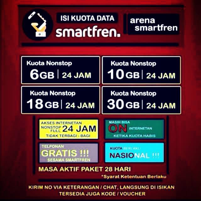 Voucher Smartfren Kuota Data Nonstop Inject / Isi Langsung / Tembak Kuota / Kode Via Chat ...