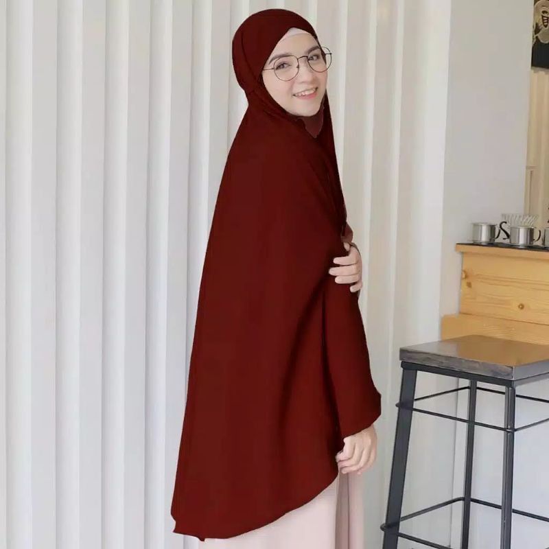 Jual Jilbab Maryam Hijab Khimar Wolfis jumbo non ped | Shopee Indonesia