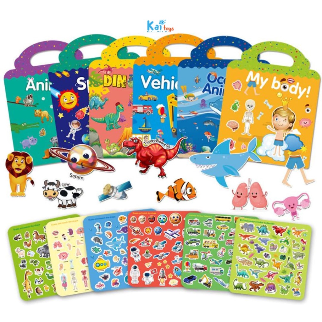 Jual Buku Stiker Reusable / Sticker Activity Book / Mainan Edukasi Anak ...