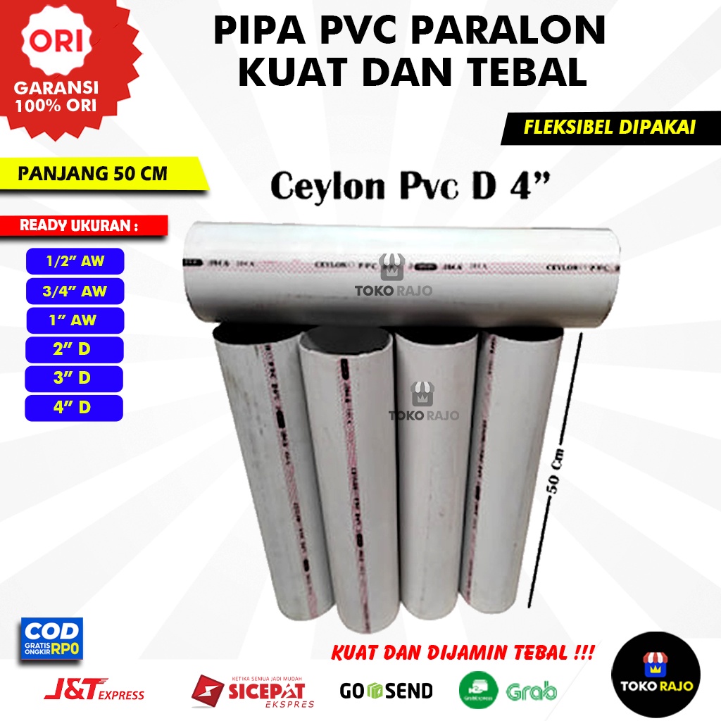 Jual PIPA PVC PARALON POTONGAN 50 cm Indonesia|Shopee Indonesia
