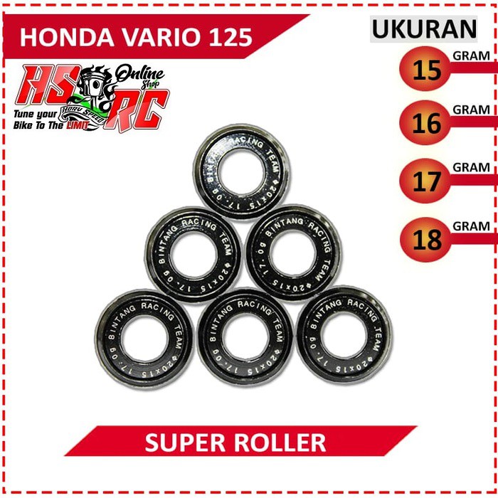 Roller Racing BRT Honda VARIO 125 Ukuran 15 16 17 18 Gram Roler Cvt Matic Vario 125 Loler No KTC ...