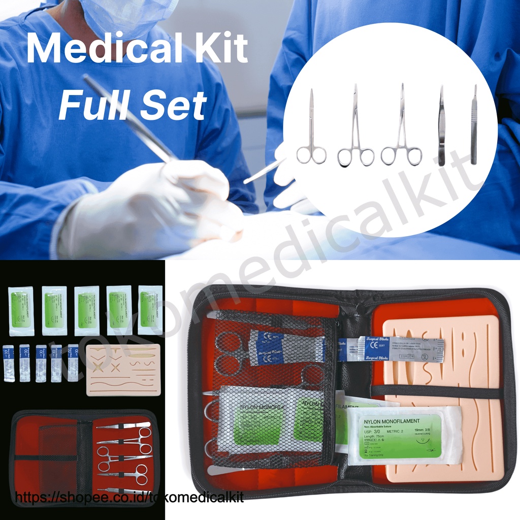 Jual Hecting FULL SET SUTURE PAD MURAH / SUTURE KIT MURAH / Model Kulit ...