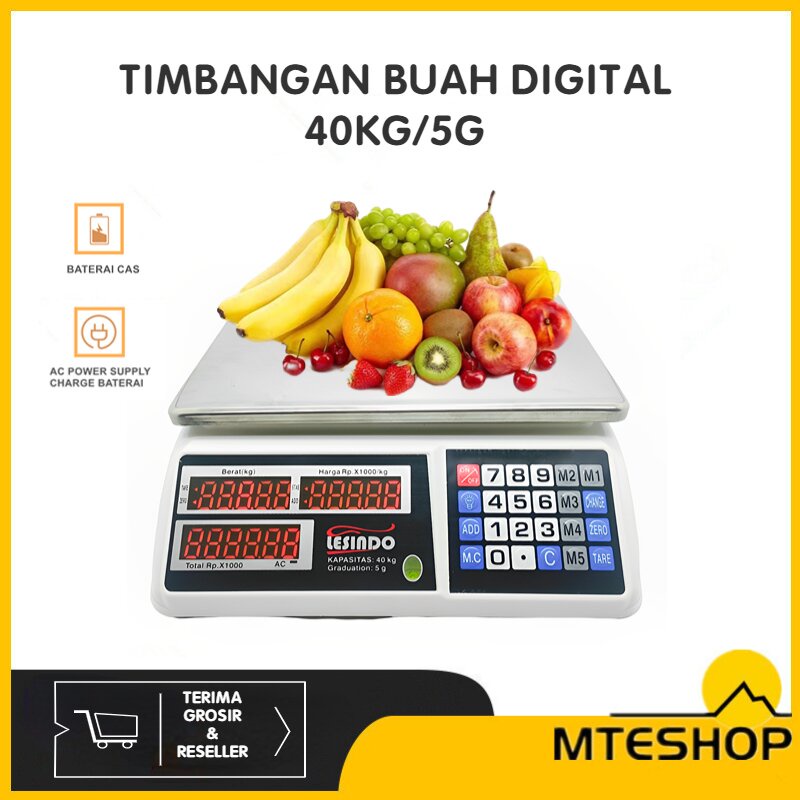 Jual MTE Timbangan Buah Digital 40KG/ Digital Computing Scale 40kg Double Display | Shopee Indonesia