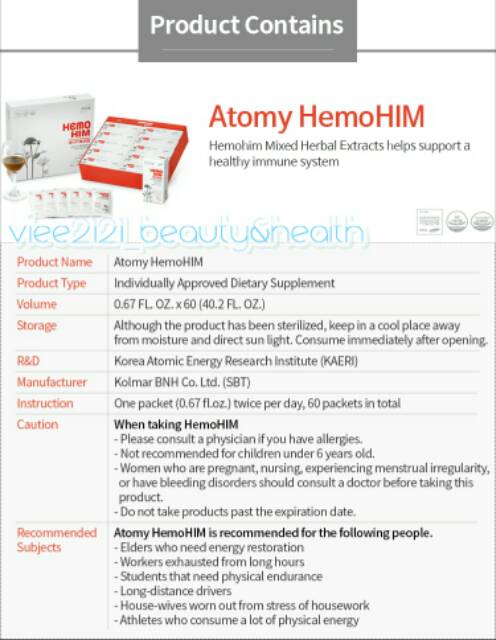 Cek Khasiat Hemohim Atomy | Manfaat Khasiat Rahasia