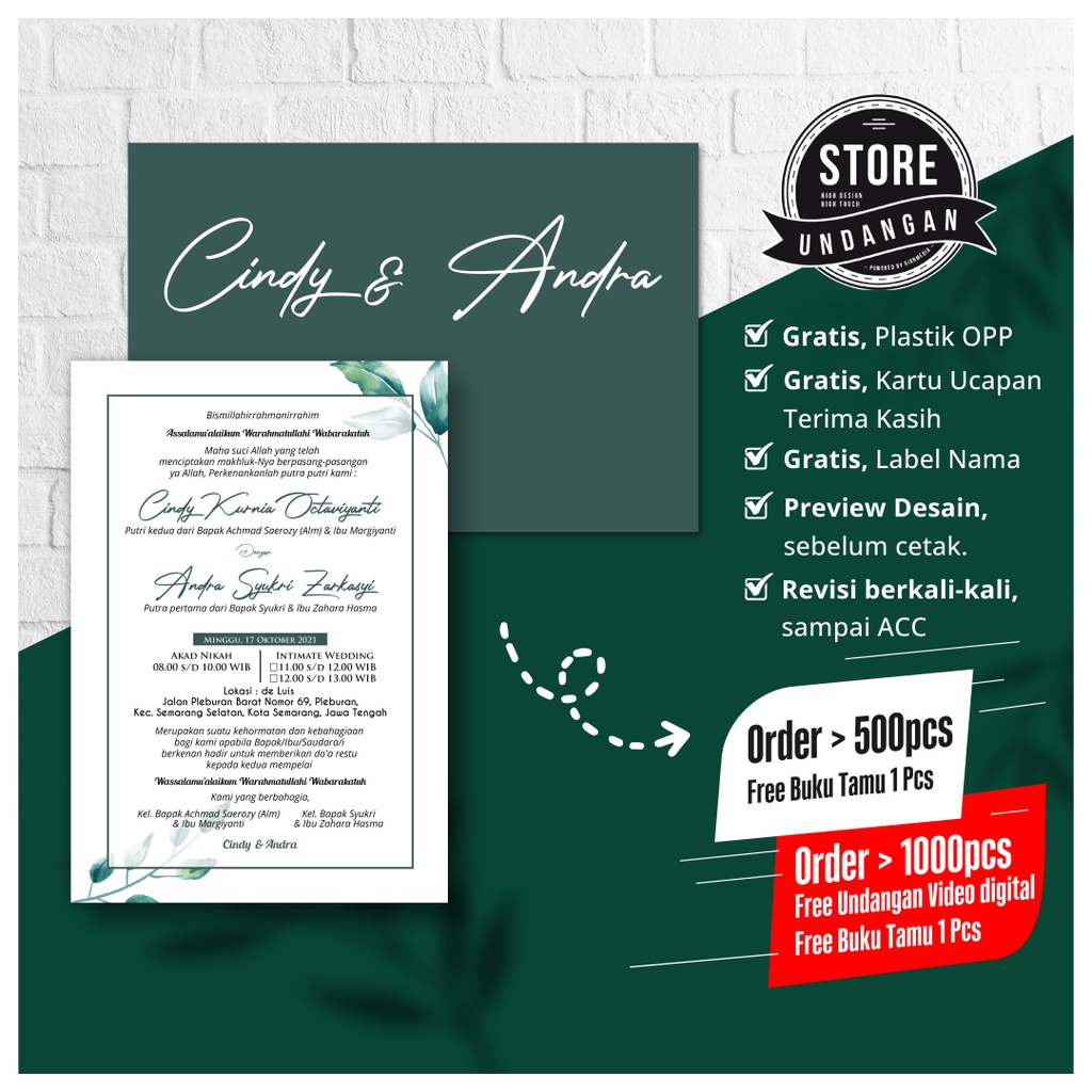 Jual Undangan Pernikahan Amplop Landscape Hard Cover Tebal Cepat Murah ...