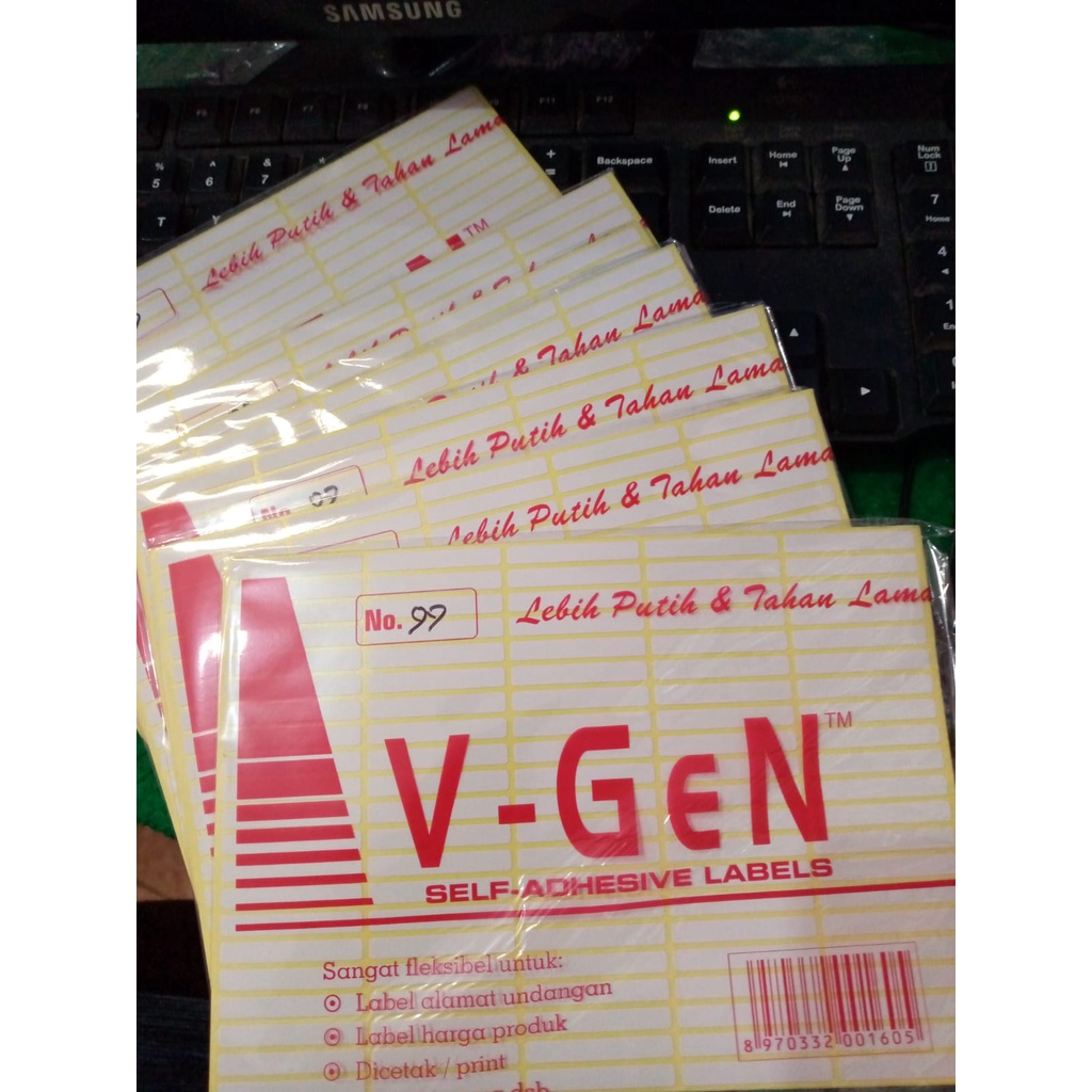 Jual Kertas Label Nama Stiker V-Gen / Kingstone / Phoenix bisa untuk ...