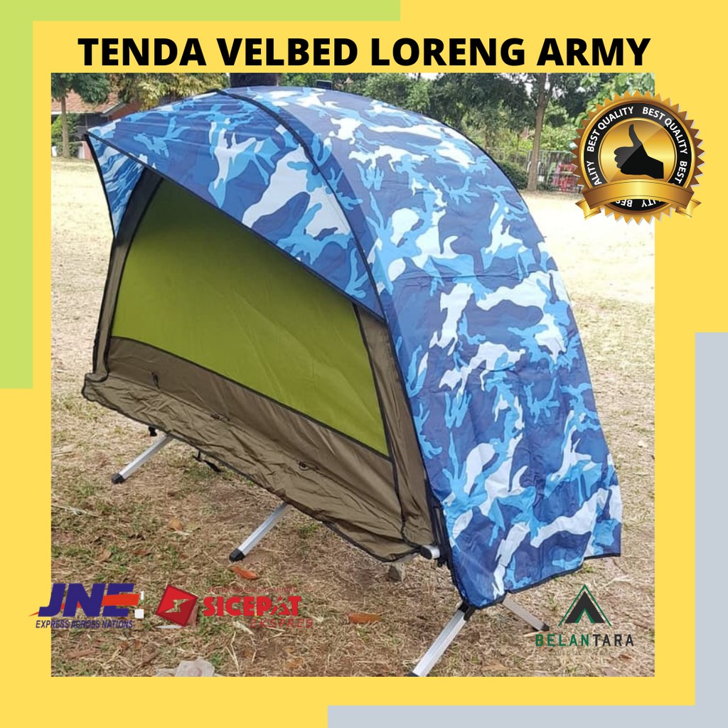 Jual Tenda velbed loreng fullset tenda plus velbed tenda mono dome ...