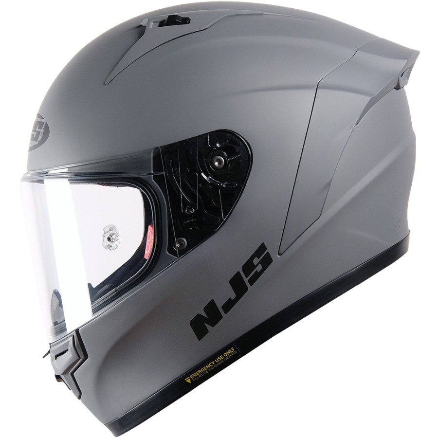 Jual NJS ZX-1R Solid Stone Grey Glossy/ Dop - Helm NJS ZX1R Flat Visor ...
