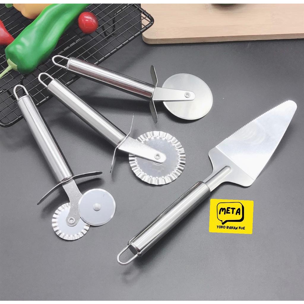 Jual ALAT POTONG PIZZA / PISAU STAINLESS MODEL RODA / CAKE SERVER ...