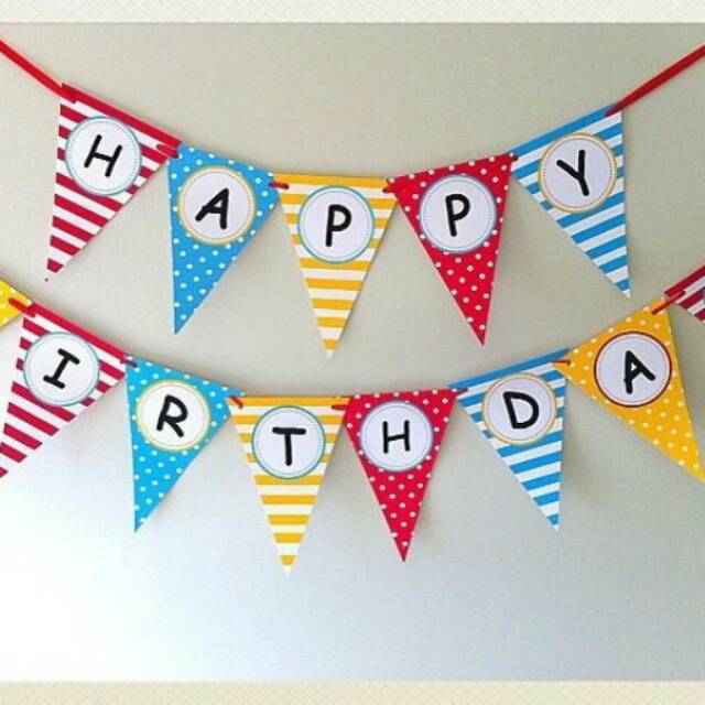 Bunting flag/bendera ultah/perlengkapan dekor | Shopee Indonesia