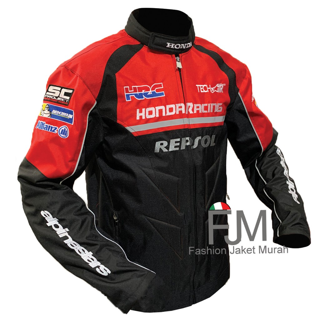 Jual Jaket Motor Alpine Honda Racing Team Full Bordir dan Busa | Shopee ...