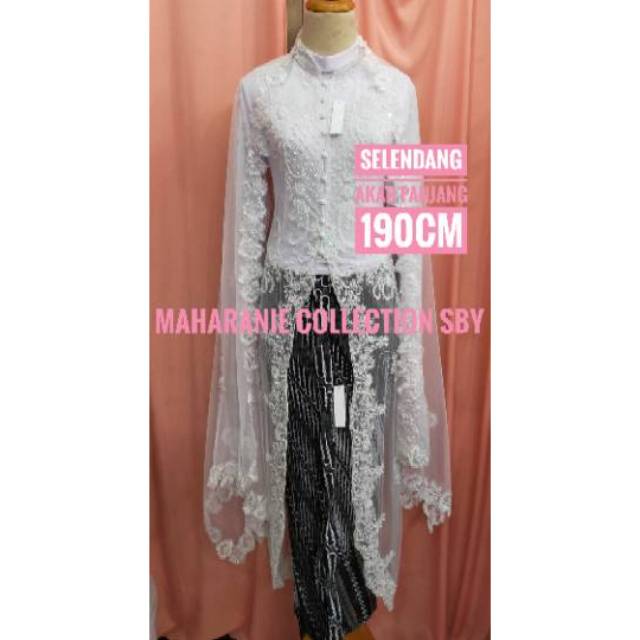 Jual Selendang akad nikah/veil/selendang pengantin putih/selendang ...