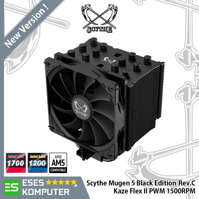 Jual Scythe Mugen 5 Black Edition Rev.C | 120mm HSF Tower CPU Air ...