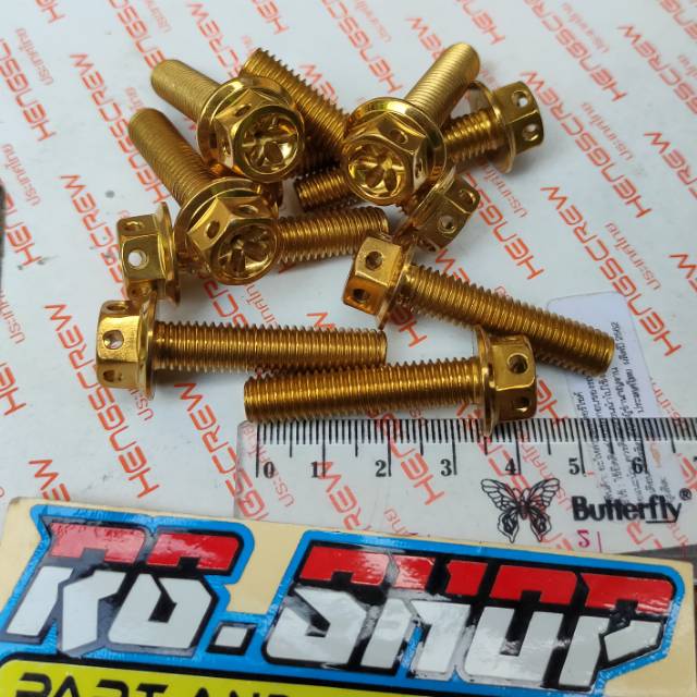 Jual Baut probolt gold flower M8x35 8x35 drat 12 panjang 35mm/3,5cm heng thailand harga satuan ...
