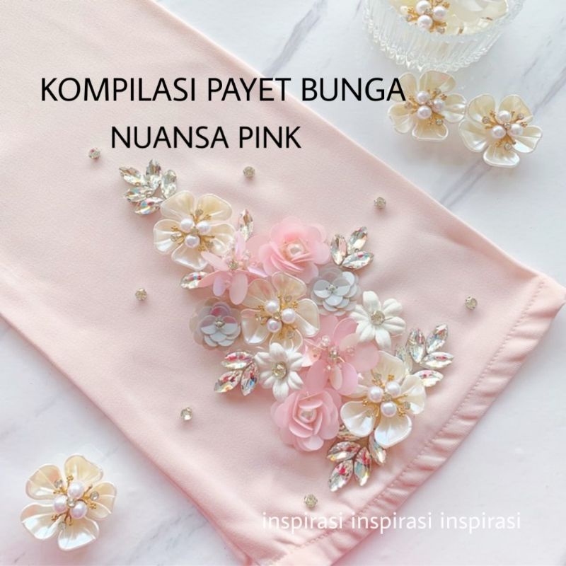 Jual permata payet rangkai bunga 3d KOMPILASI nuansa pink dusty peach ...