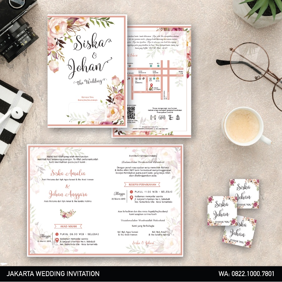 Jual Undangan Pernikahan Floral Full Colour Banyak Pilihan Warna cantik ...