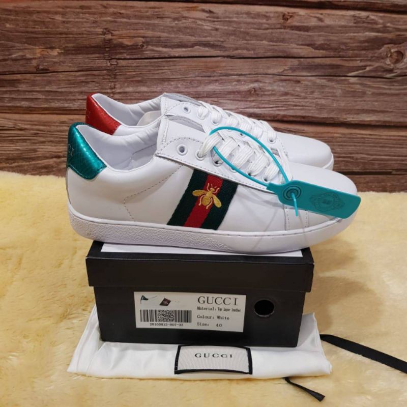 Jual Sepatu Sneakers Pria & Wanita Gucci Ace Sneakers Bee " White ...