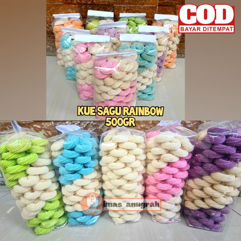 Jual KUE SAGU RAINBOW/ KUE ACI WARNA / KUE SAGU/500GR | Shopee Indonesia
