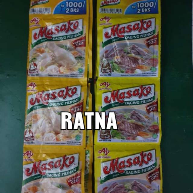 Jual MASAKO DAGING PENYEDAP RASA 10gr 1 Pack isi 10 Renteng | Shopee ...