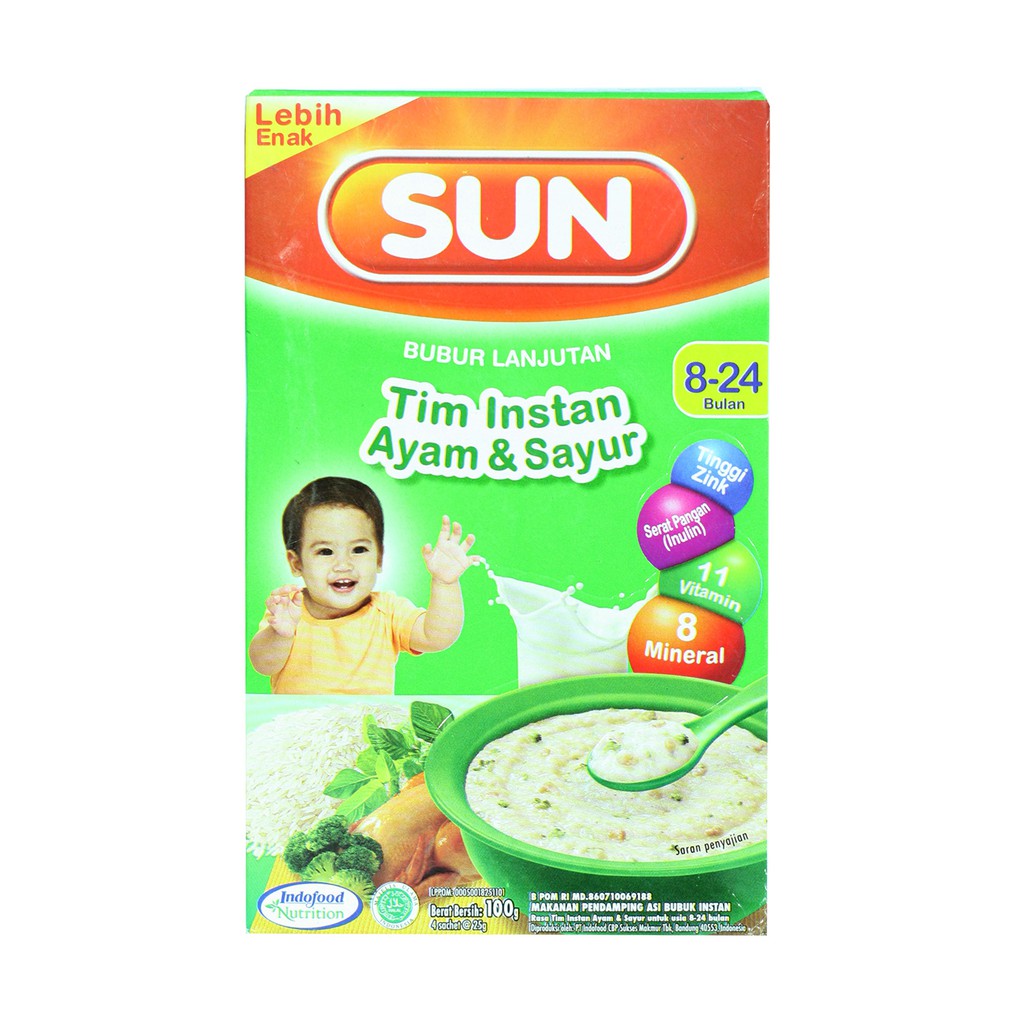 Jual Sun Bubur Lanjutan 8 sampai 24 Bulan All Varian 100 Gram | Shopee ...
