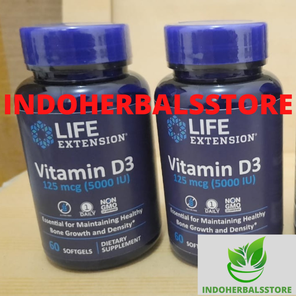 Jual Life Extension Vitamin D3 125 Mcg 5000 IU 60 Softgels Original ...