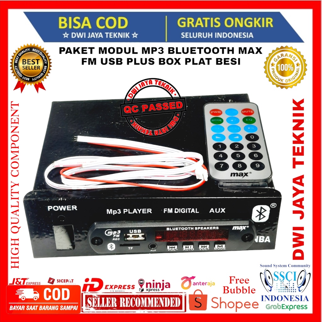 Jual PAKET MODUL MP3 BLETOOTH FM USB PLUS BOX PLAT BESI | Shopee Indonesia