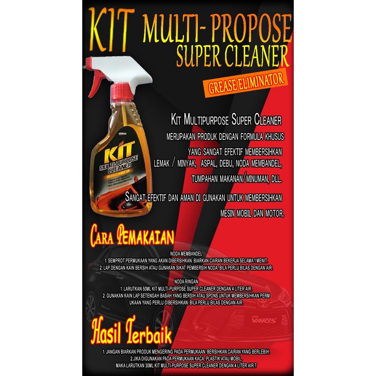 Jual KIT MULTI PURPOSE SUPER CLEANER ( GREASE ELIMINATOR) 500 ml ...