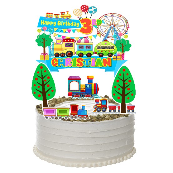 Jual Kereta Cute / Train Topper Cake Birthday / Hiasan Kue Ulang Tahun ...