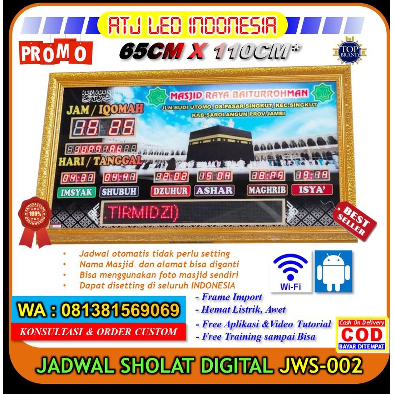 Jual Original jam masjid digital jadwal adzan iqomah timer sholat ...