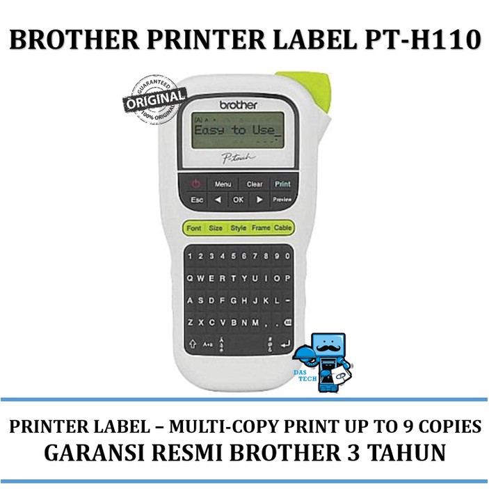 Jual Brother Printer Label PT-H110 Label Maker Pembuat Label - Original ...