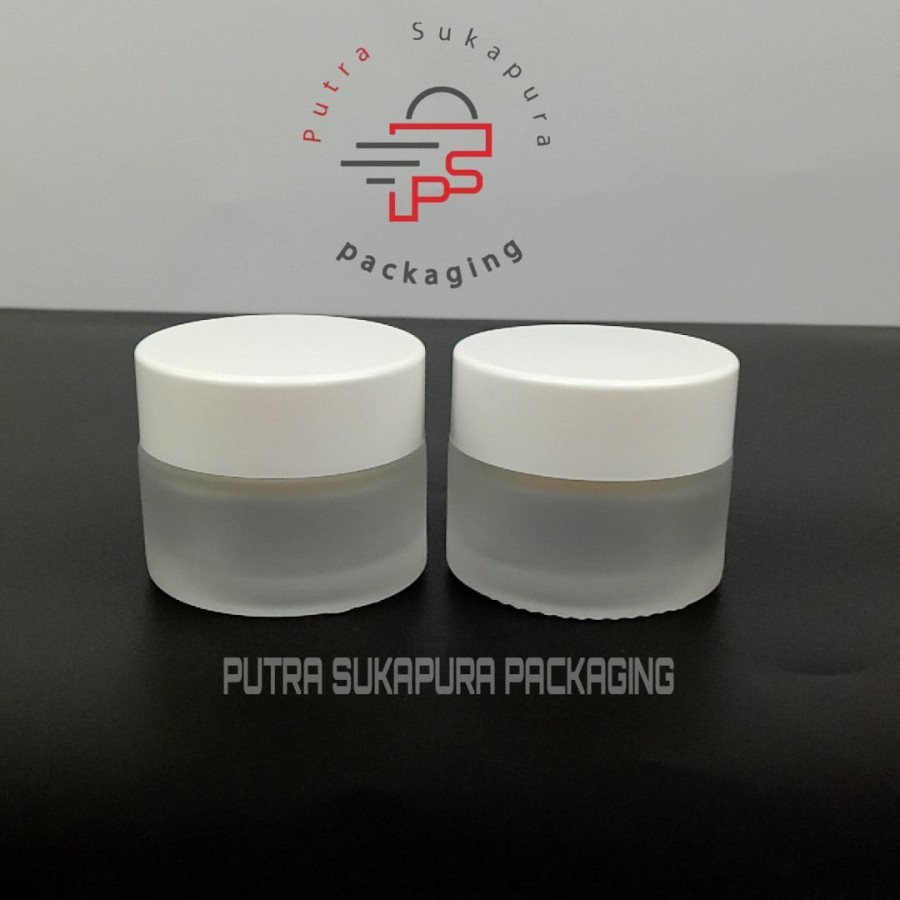 Jual Pot Cream 15Gr Frosted Kaca Wadah Krim Kosmetik-Glass Jar Tutup ...