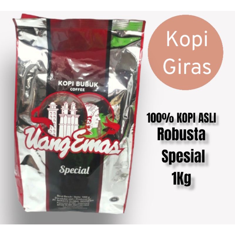 Jual Kopi Bubuk Robusta Uang Emas 1Kg kopi giras pahit hitam kental dan ...