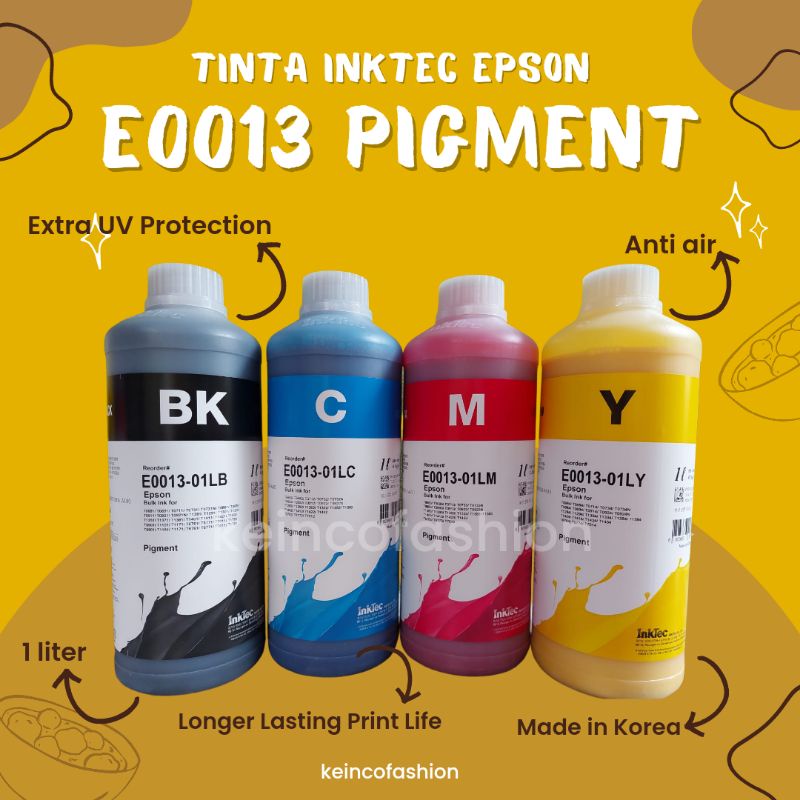 Jual TINTA PIGMENT INKTEC ORIGINAL E0013 FOR EPSON KEMASAN 1 LITER | Shopee Indonesia