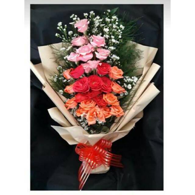 Jual Buket Bunga Mawar Asli 27 tangkai / Fresh Flower Bouquet/ Hand ...