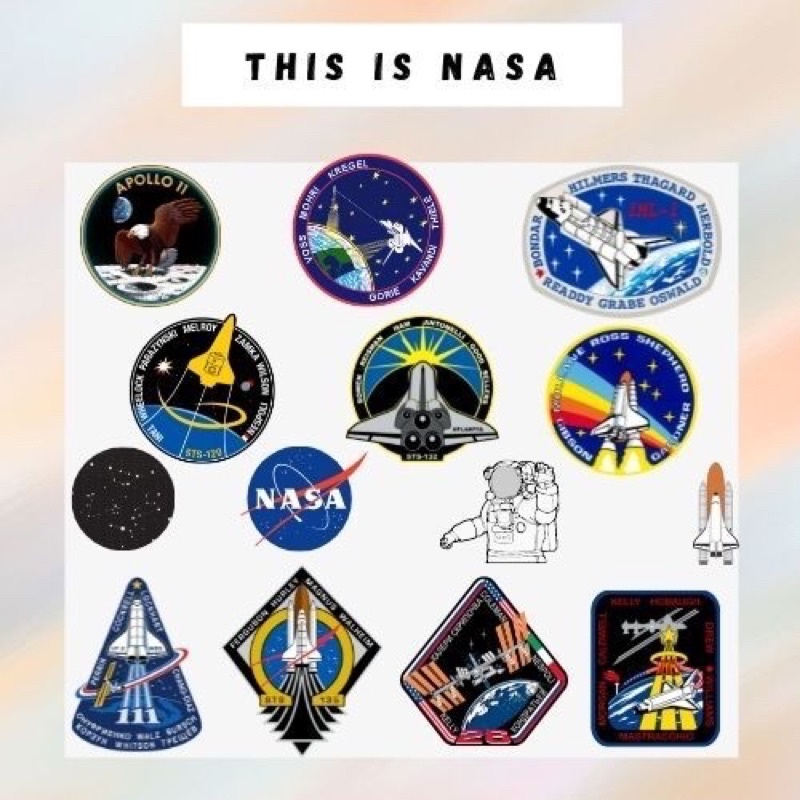 Jual NASA STICKERS | stickers aesthetic stickers nasa stiker nasa (14pc ...