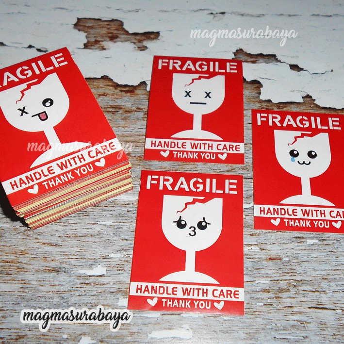 Jual STIKER FRAGILE / STICKER FRAGILE CUTE MURAH - Magma Surabaya ...