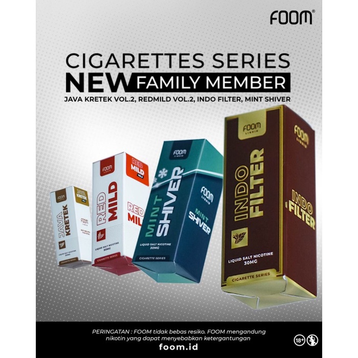 Jual FOOM NEW CIGARETTES SERIES 30ML 30MG BY FOOM E-LIQUID VAPORIZER ...