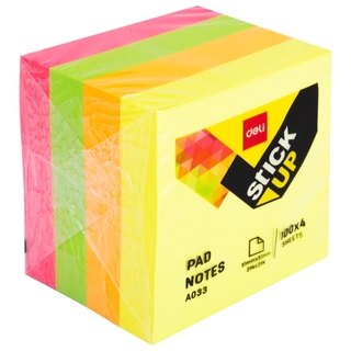 Deli Sticky Note Pad Notes 4x100Sheets 51*51*40mm Lem Menempel Erat ...