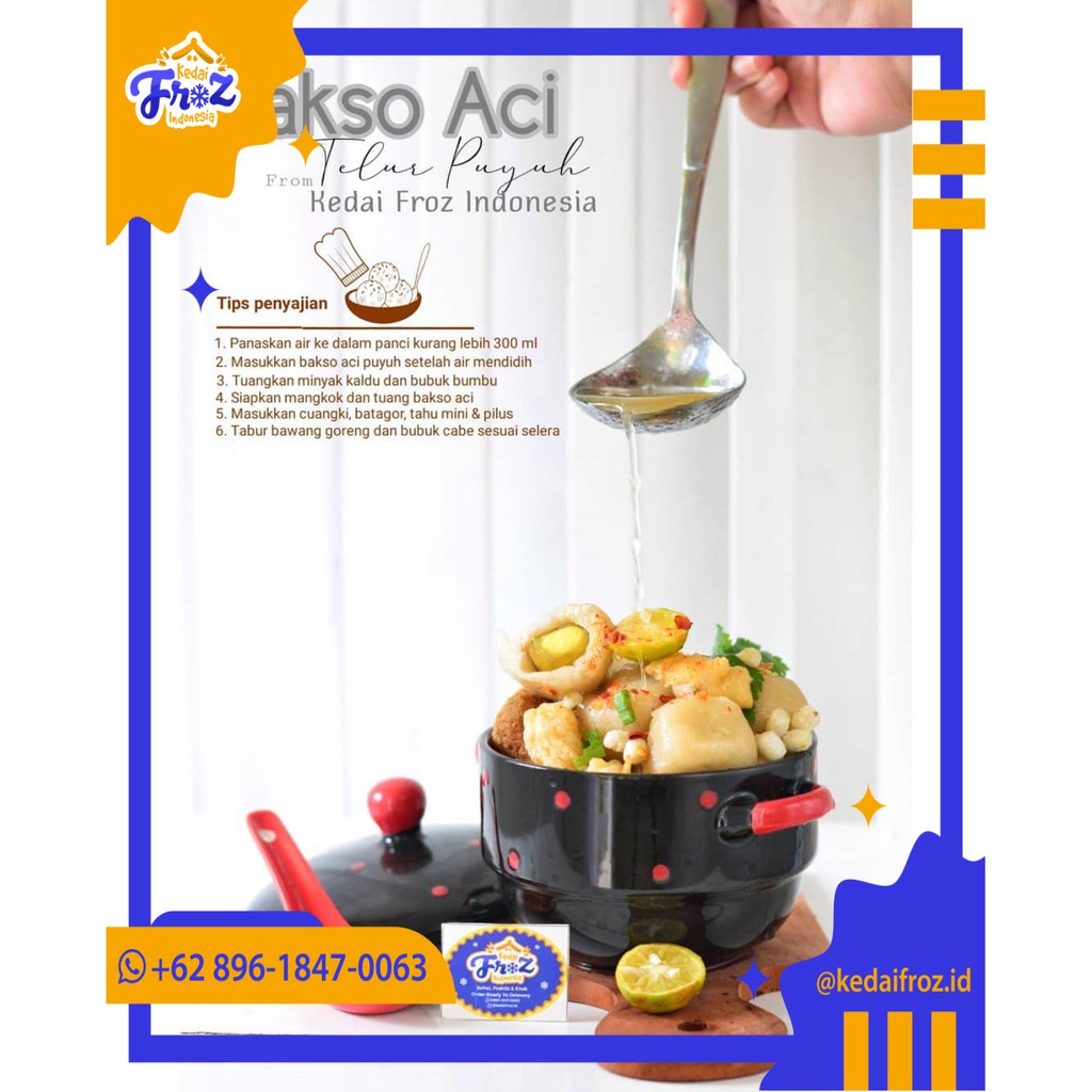 Jual Frozen Food Baso Aci Telur Puyuh varian rasa (tulang rangu, mercon ...